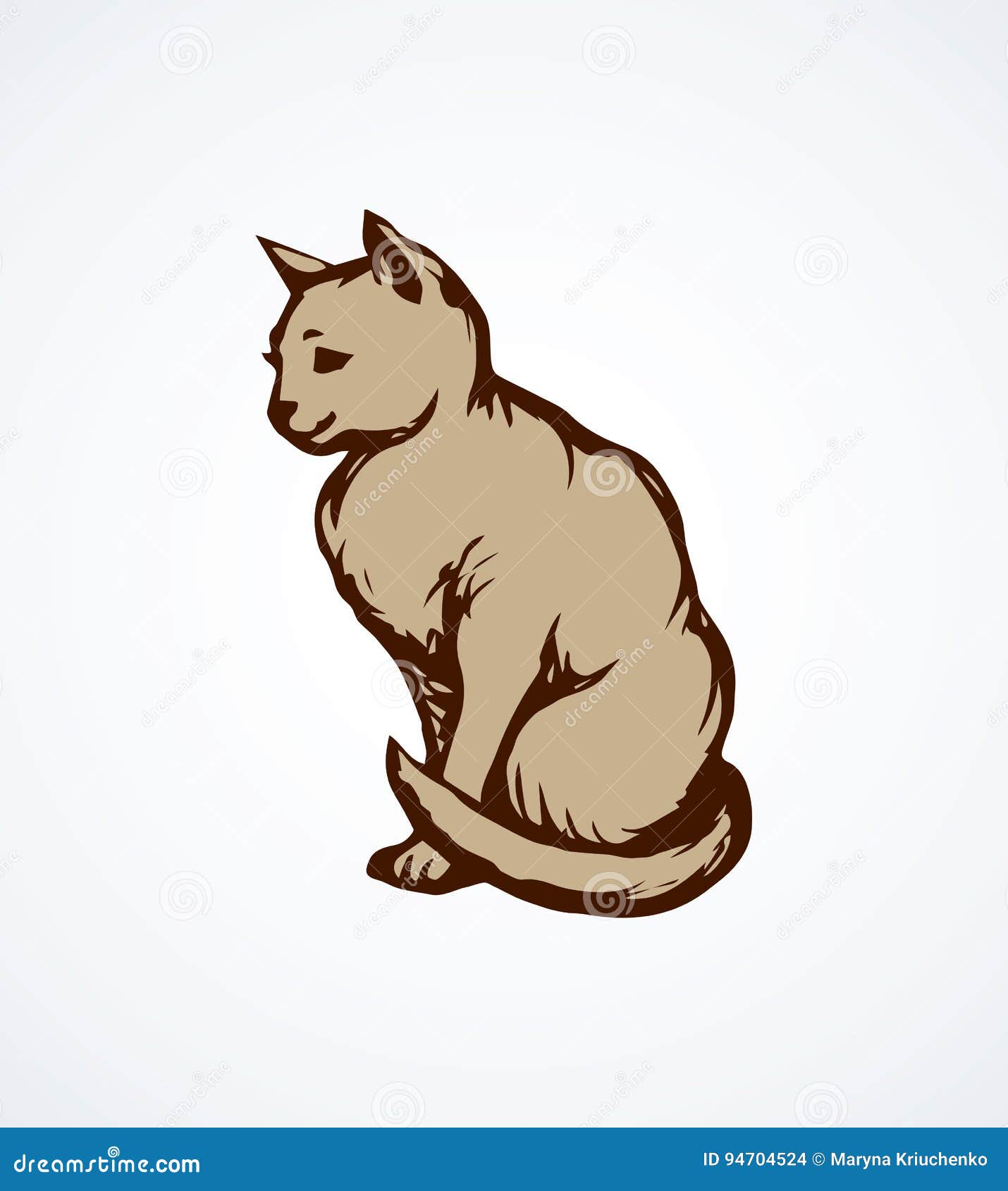 Kat Vector tekening vector illustratie. Illustration of pluizig - 94704524