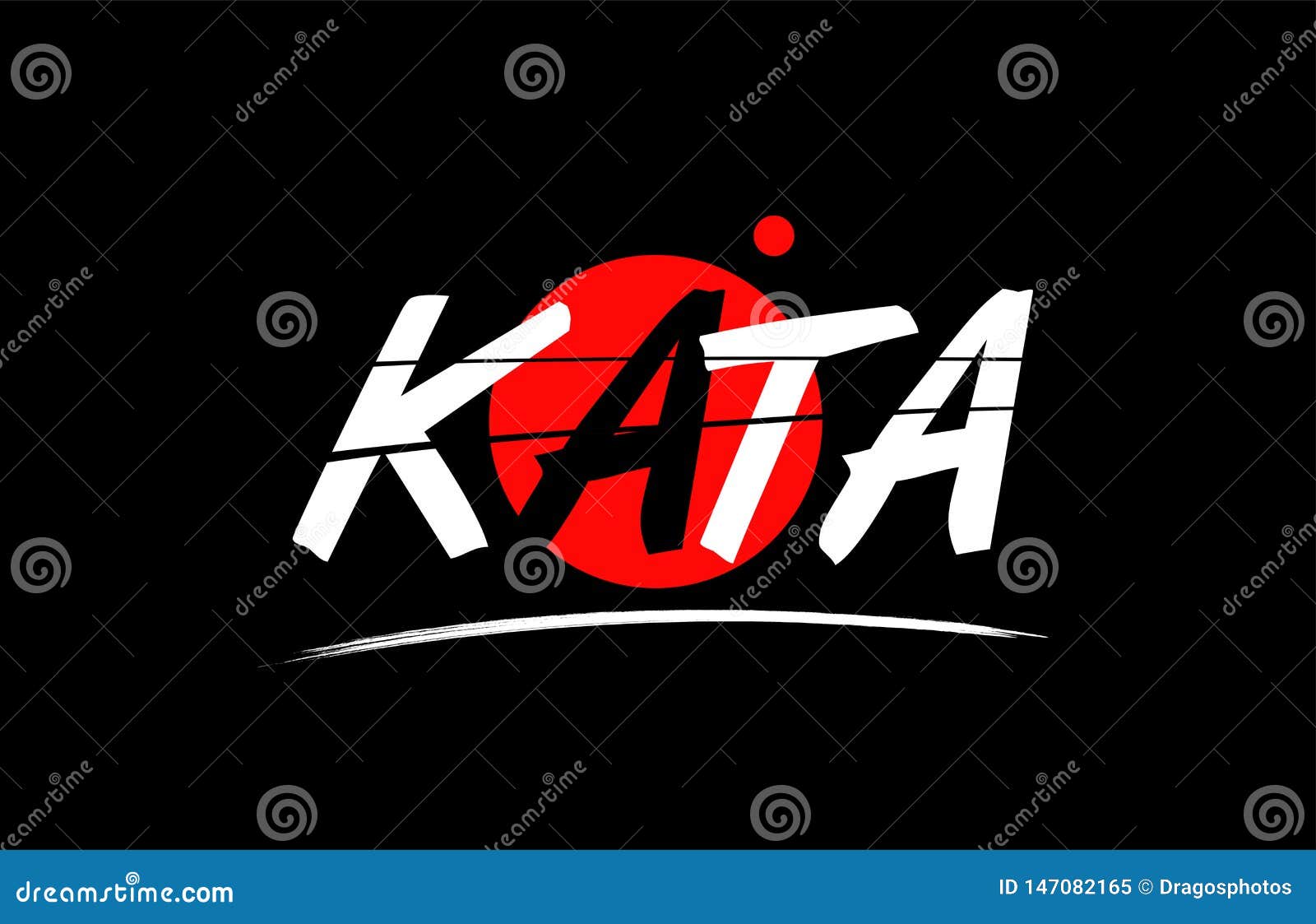 Kata Word Text Logo Icon with Red Circle Design Stock Illustration ...