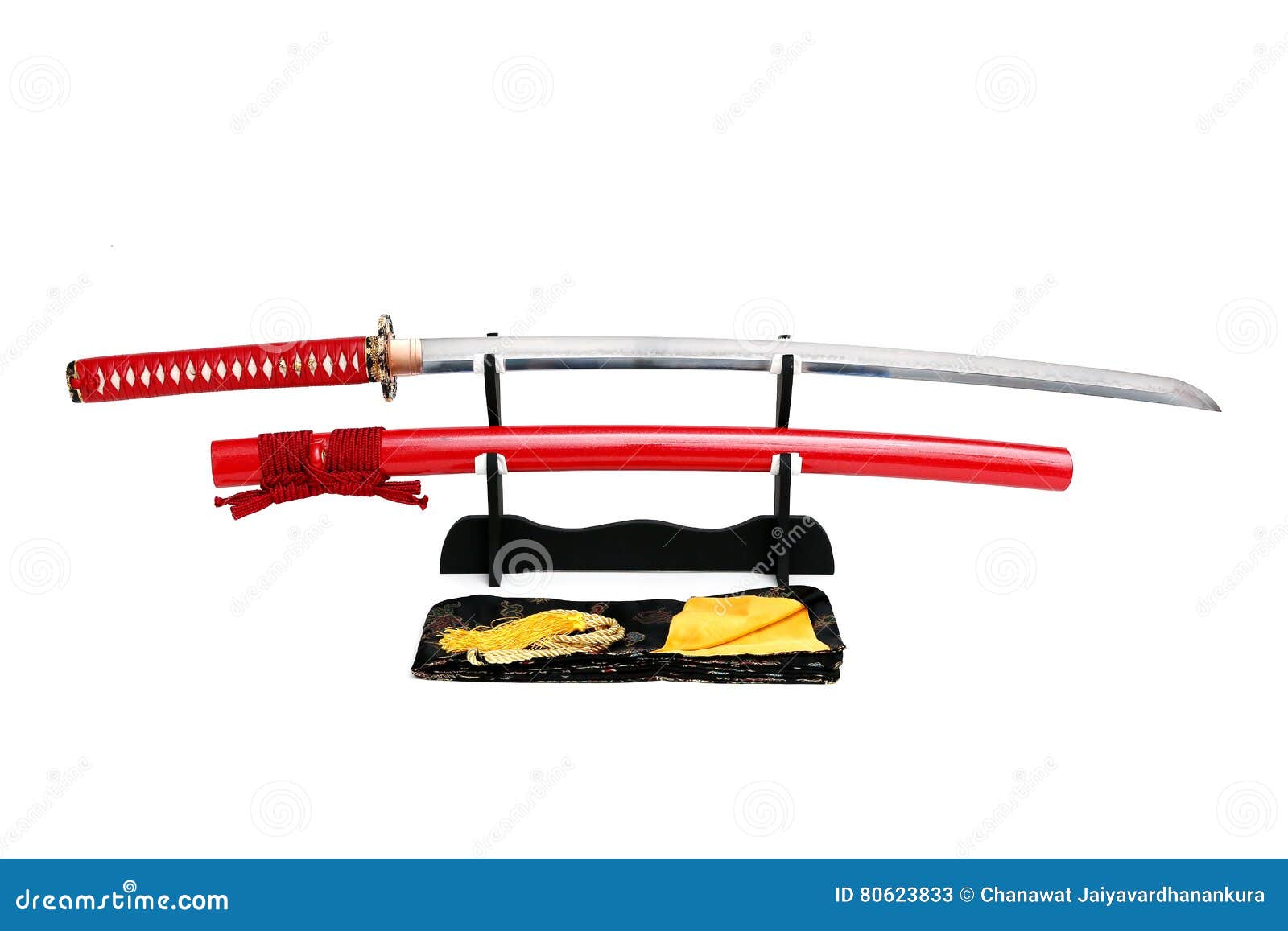 Katana Japanese Sword On Black Stand Stock Photography | CartoonDealer ...