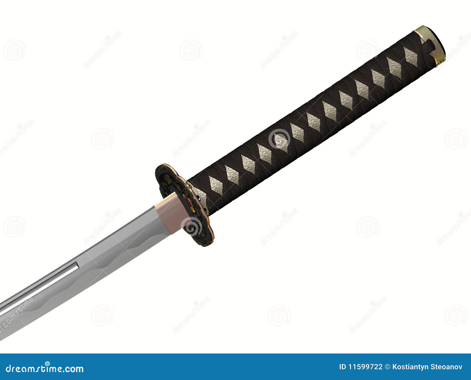 Katana. Japanese Two-handed Sword of Samurai. Stock Illustration ...