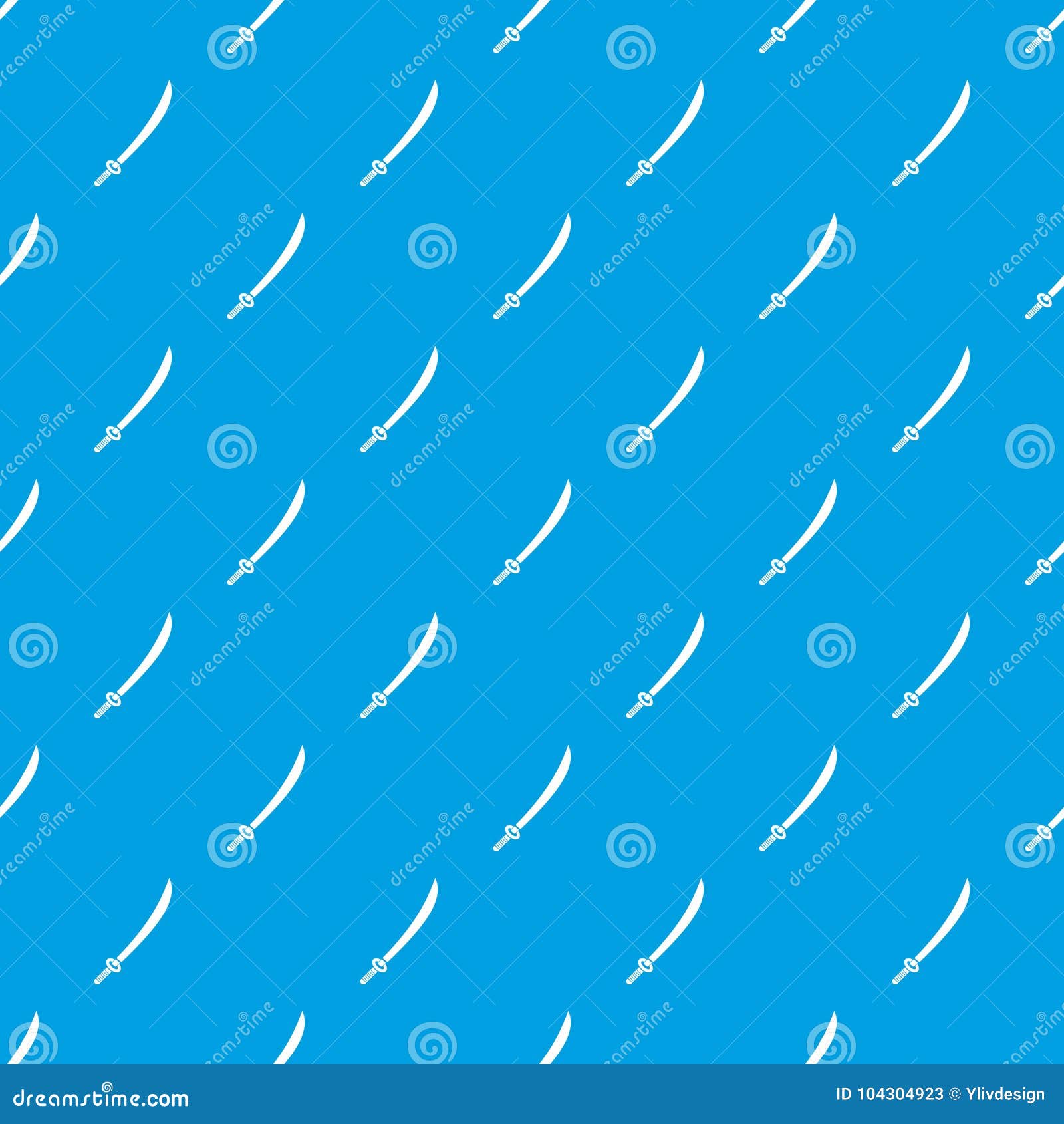 Katana Pattern Seamless Blue Stock Vector - Illustration of isolated ...