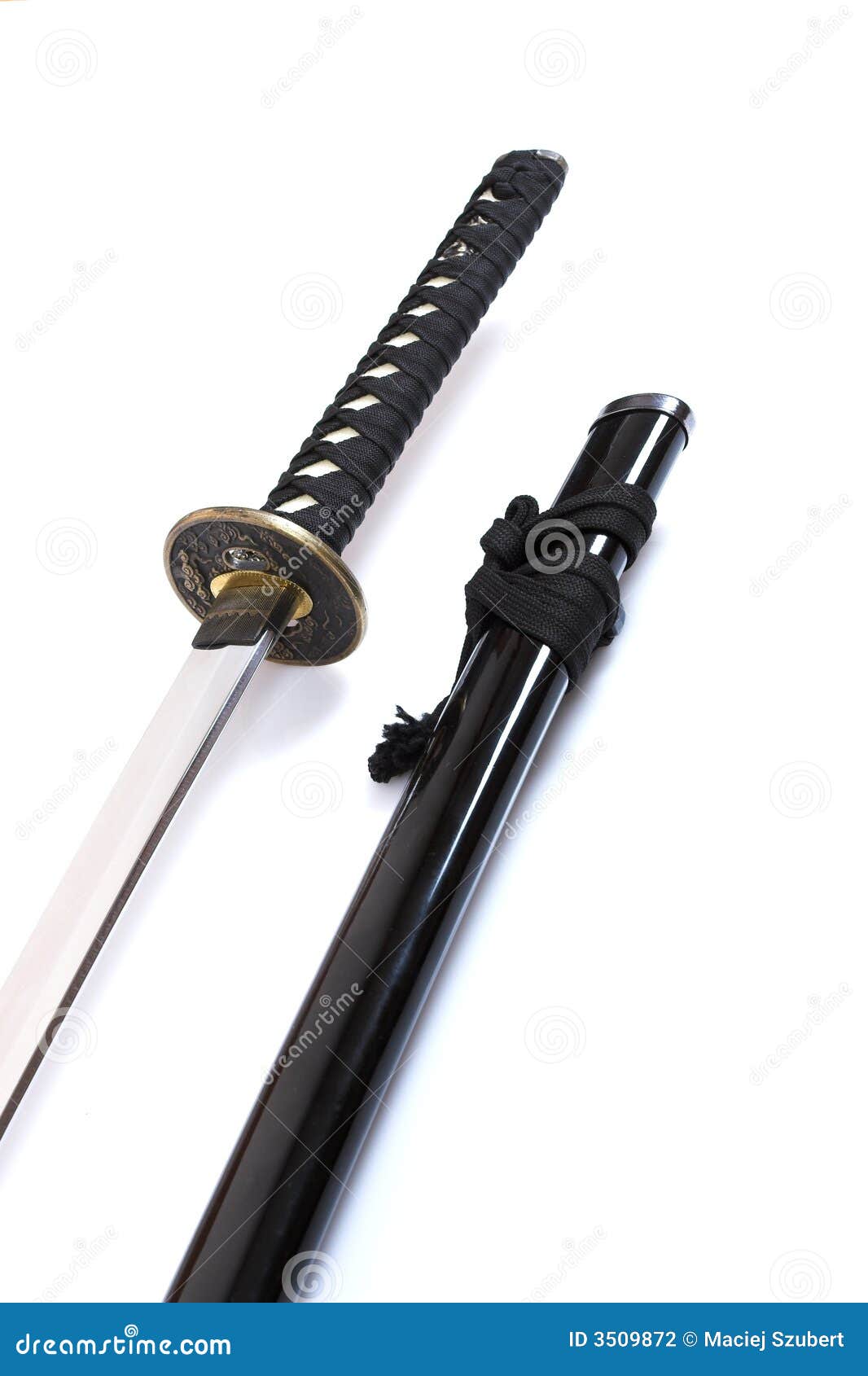 Katana`s Tsuka Isolated On White Screen. Royalty-Free Stock Photo ...