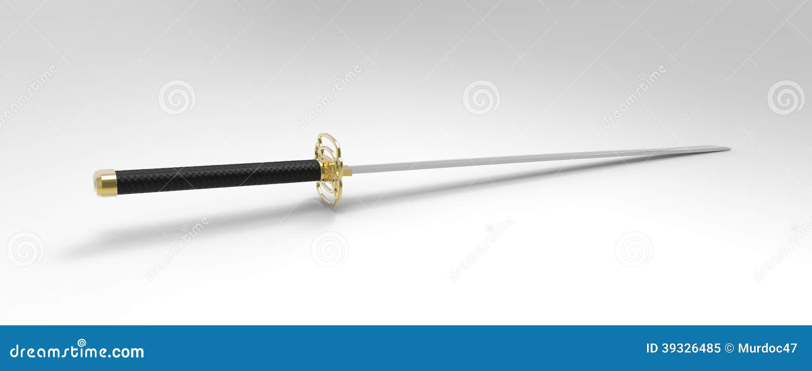 3d Samurai Sword With A Sheath Of Japanese People On The Sword Display ...