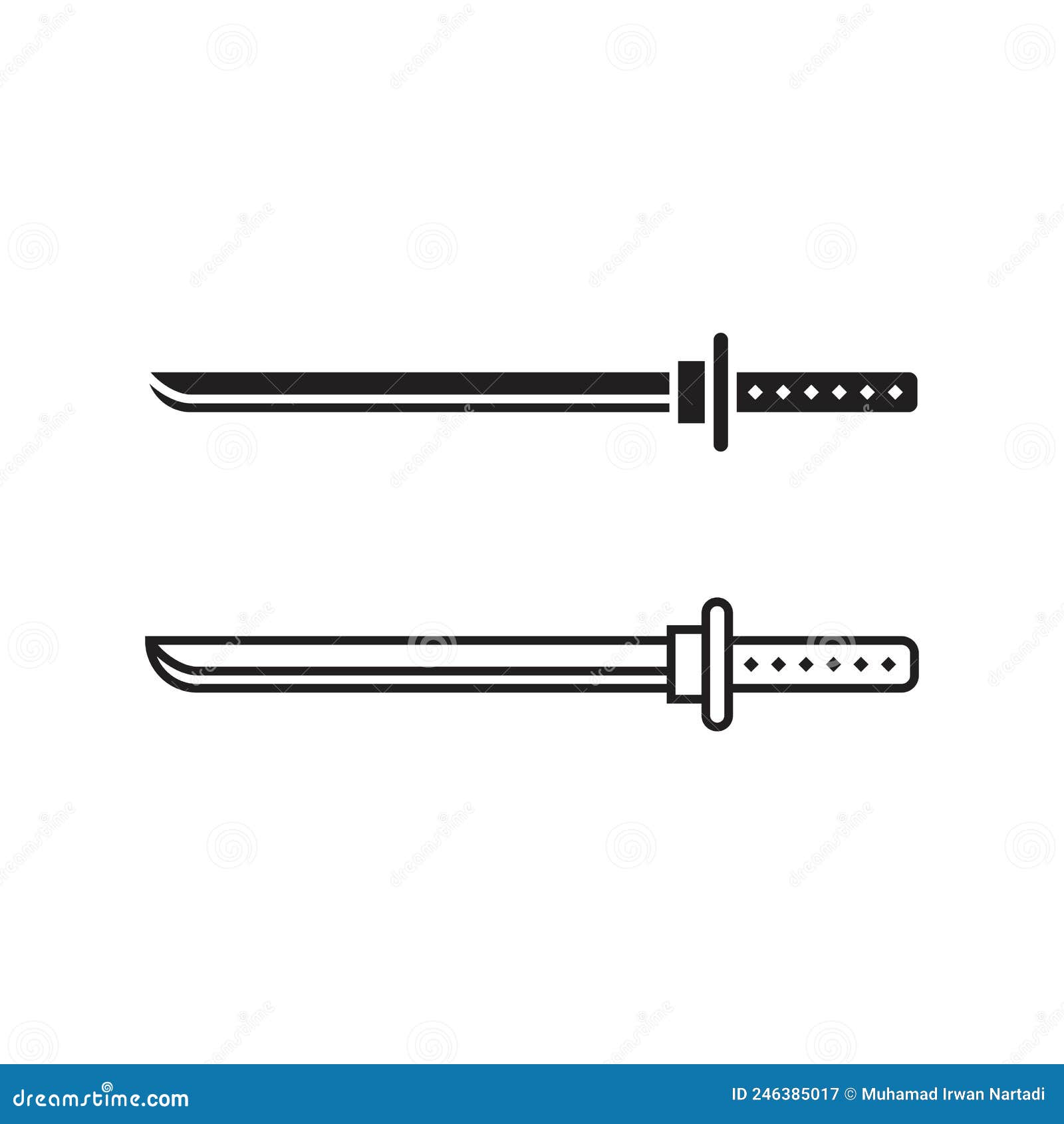 Katana, Samurai Sword. Vector Icon Template Stock Vector - Illustration ...
