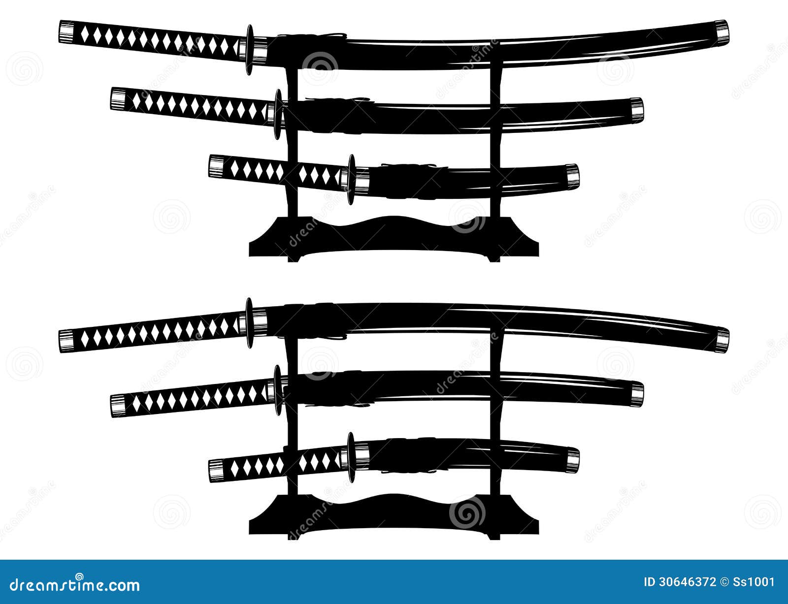 Katana, Wakizashi and Tanto Stock Vector - Illustration of dagger ...