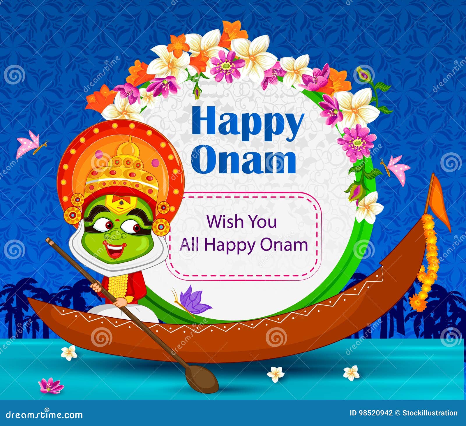 Kerala Onam Festival King Mahabali Also Known Maveli Wearing A Medical ...