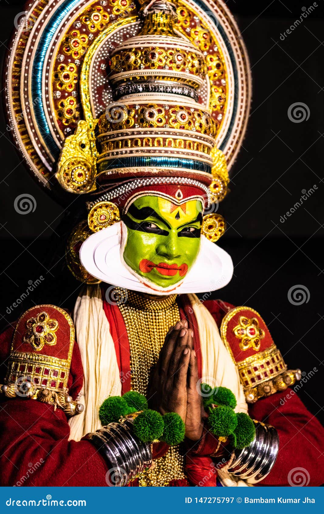 Kathakali Kerala Classical Dance Men Greeting Posture Look Towards You