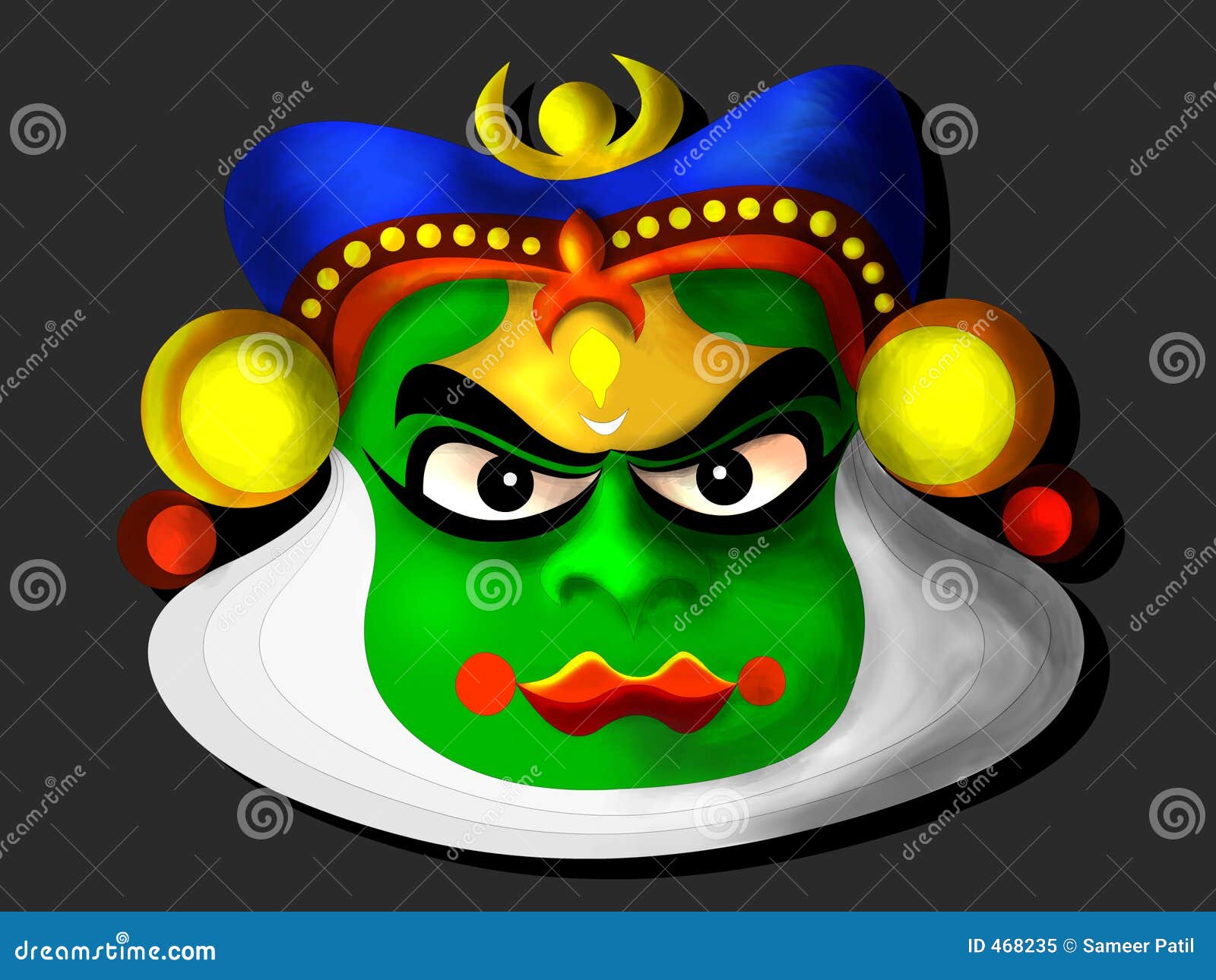 Kathakali Mask Drawing Roque Traditional Kerala Kathakali Face