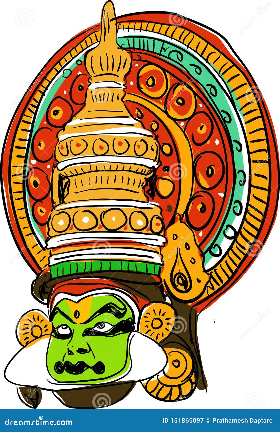 Kathakali Vector Vector Illustration for Designs Stock Vector ...