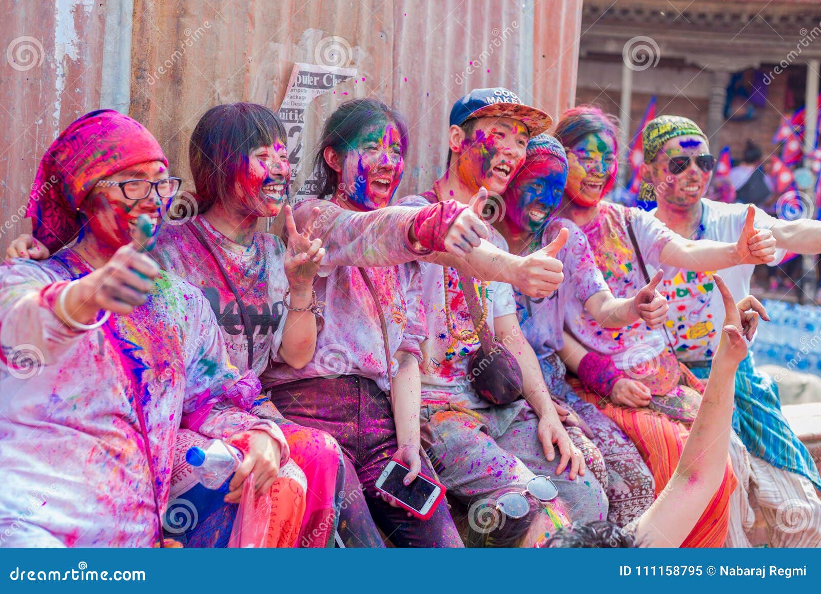 Holi Festival Of Colors Celebration In Kathmandu Nepal Editorial Image