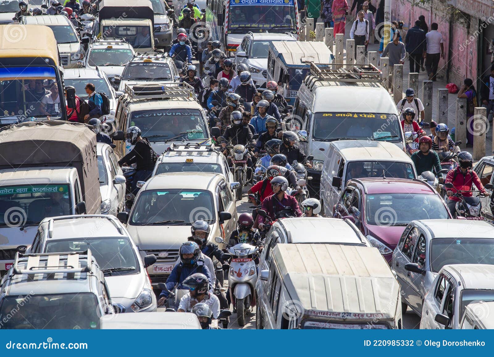 Traffic Jam and Air Pollution in Central Kathmandu, Nepal Editorial ...