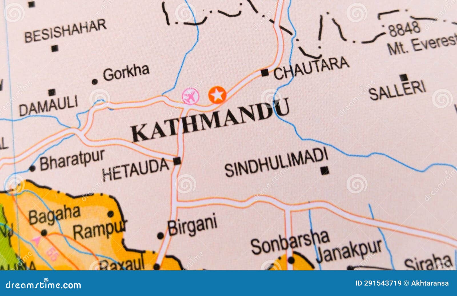 Nepal Pinned On A Map Of Asia Stock Image | CartoonDealer.com #95535271