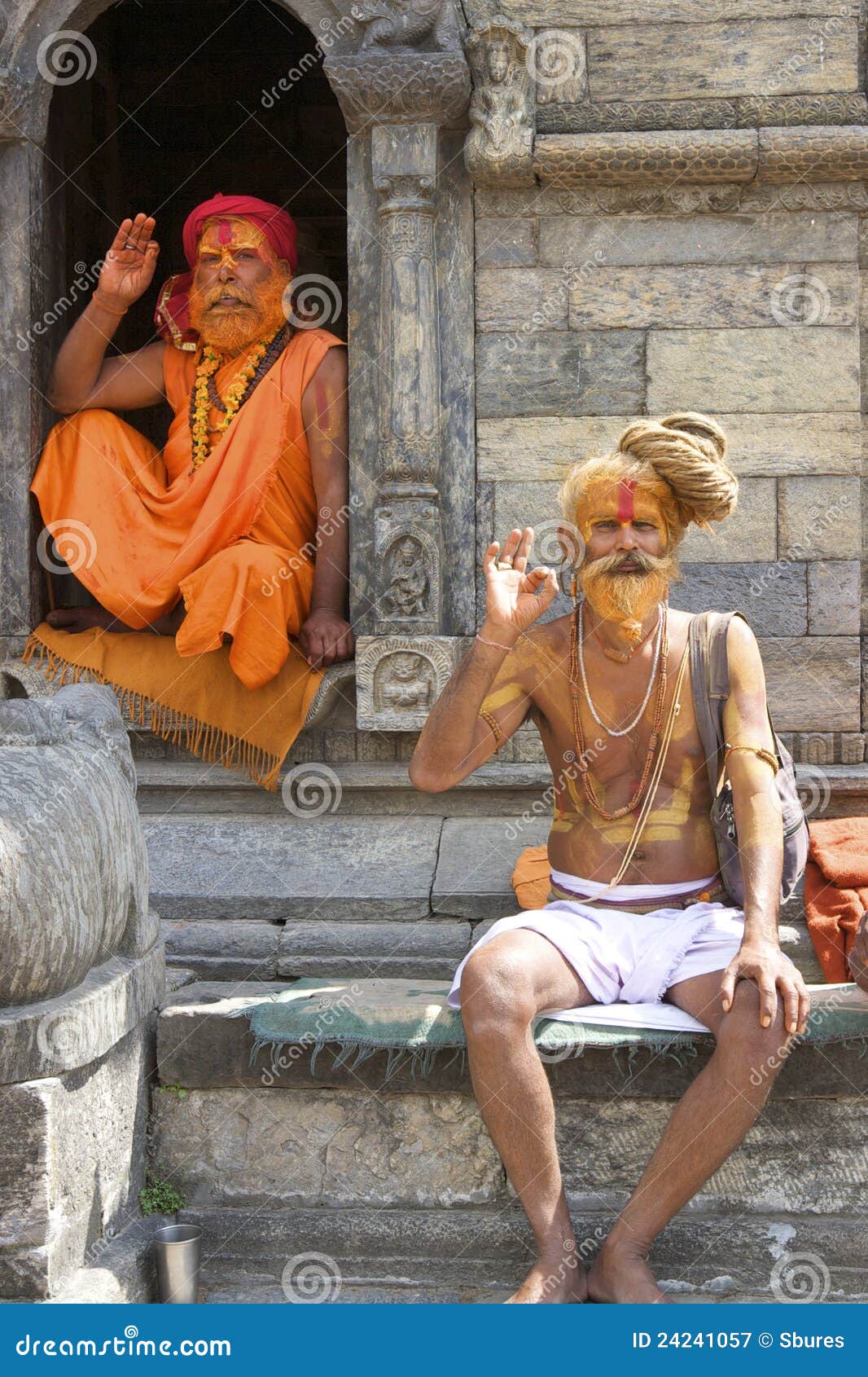Kathmandu Sadhu Men Holy Person In Hinduism With Traditional Painted ...
