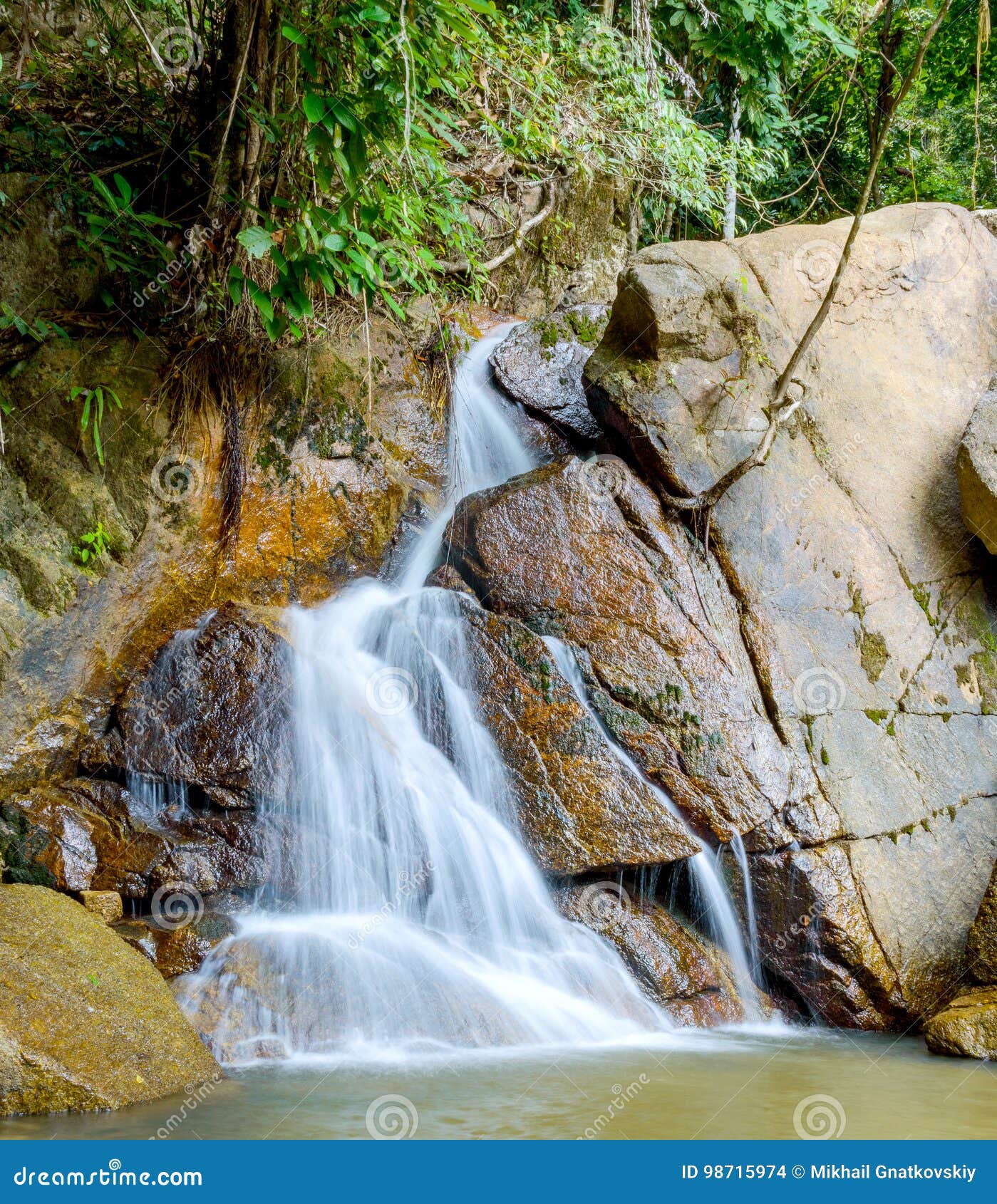Kathu Waterfall on Phuket Island in Thailand Stock Photo - Image of ...