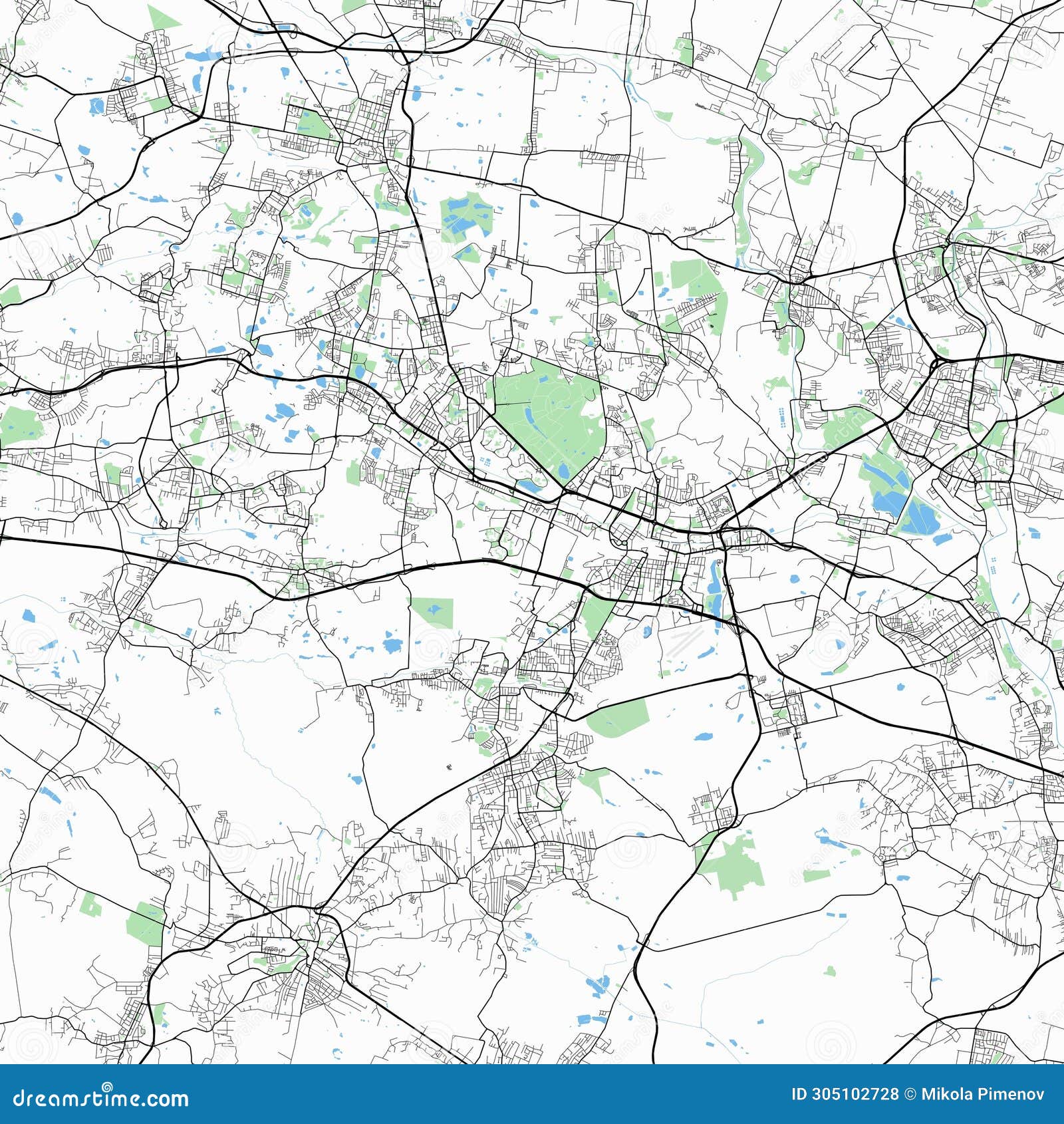 The Katowice map. stock illustration. Illustration of sketch - 305102728