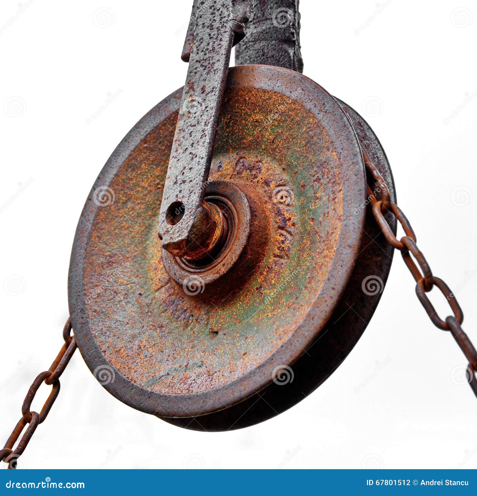 Katrol met ketting stock foto. Image of sluit, kabel - 67801512