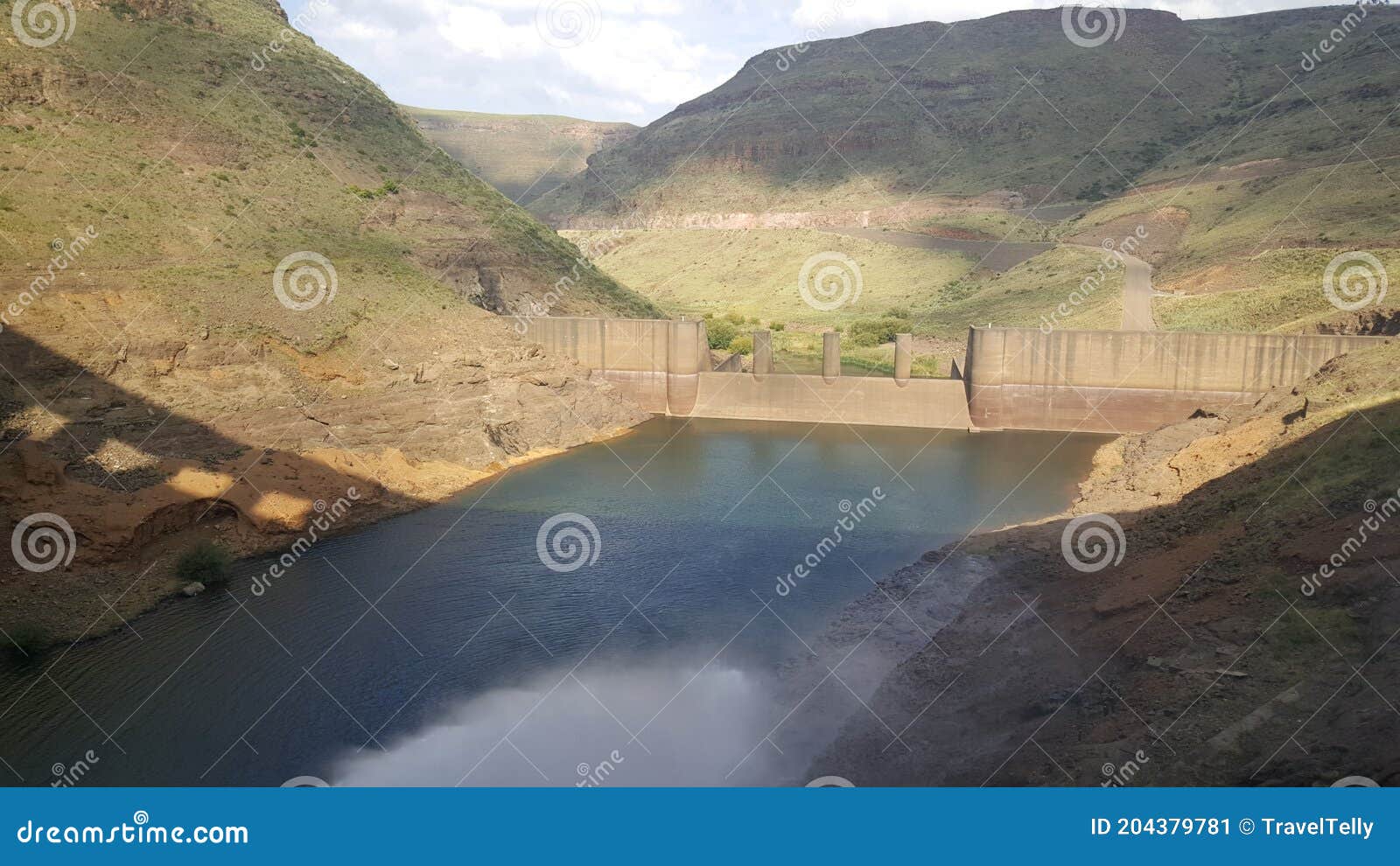 The Katse Dam in Lesotho stock image. Image of project - 204379781