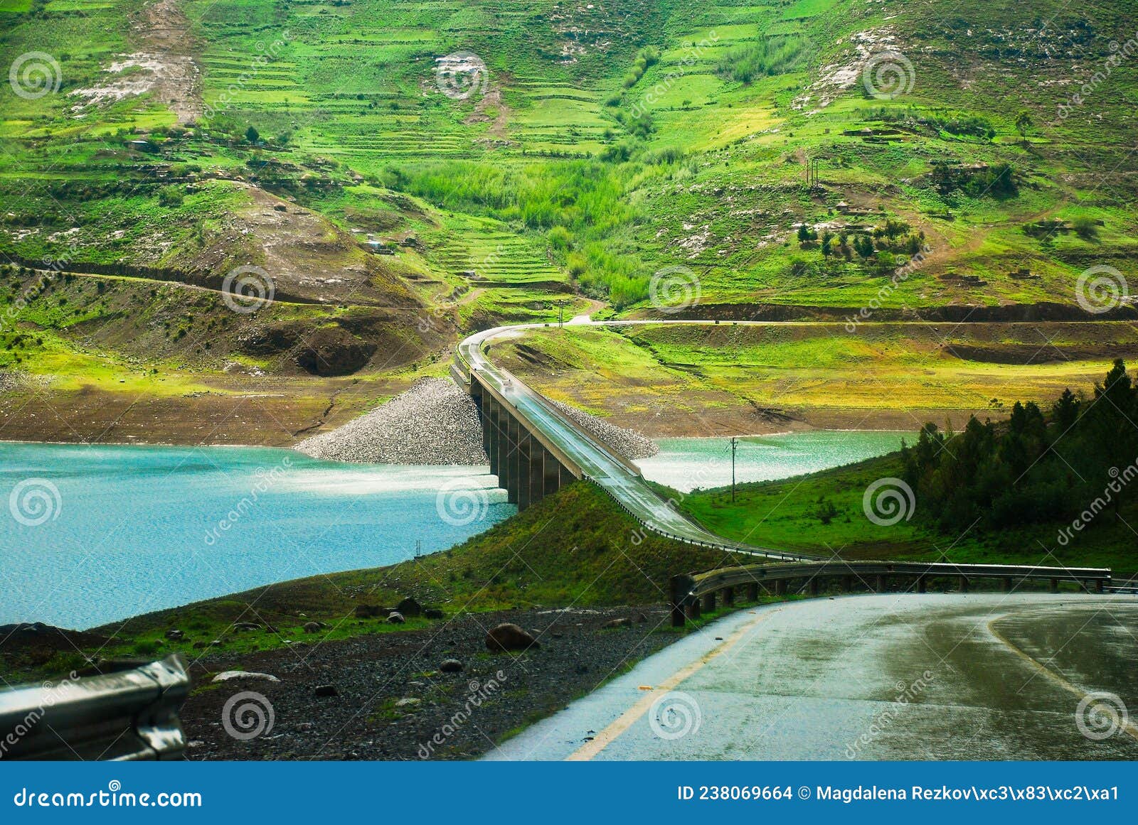 The Katse Dam is the Lesotho Highlands Water Project in Africa Stock ...