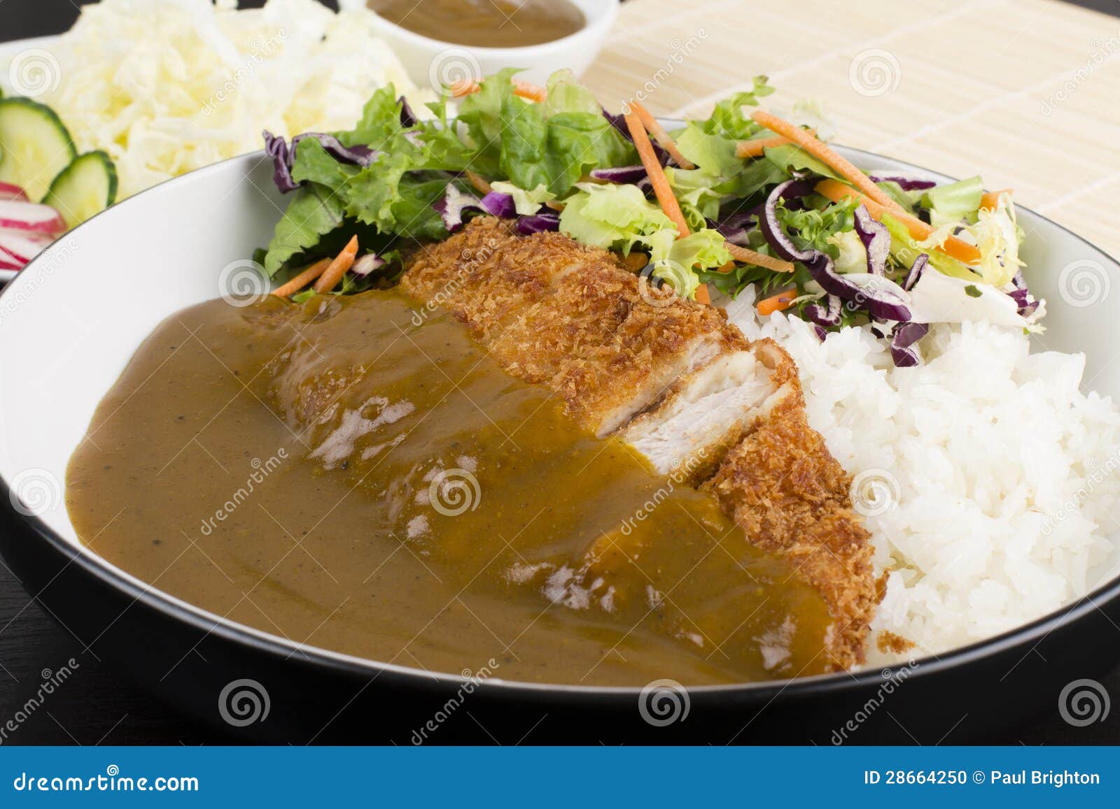 Katsu Kare stock photo. Image of asian, plate, cucumber - 28664250