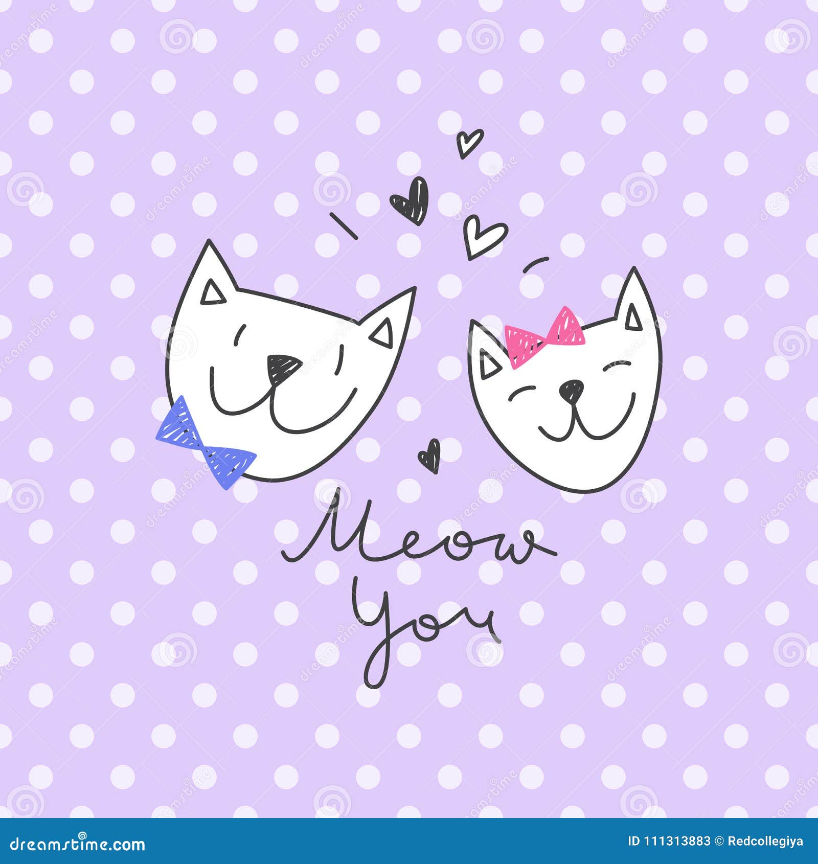 Katten in liefde vector illustratie. Illustration of roze - 111313883