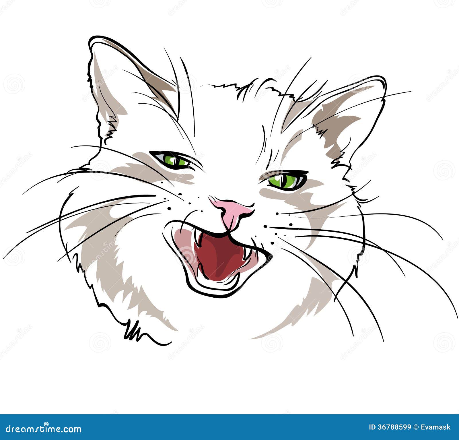 Kattenhoofd vector illustratie. Illustration of katachtig - 36788599
