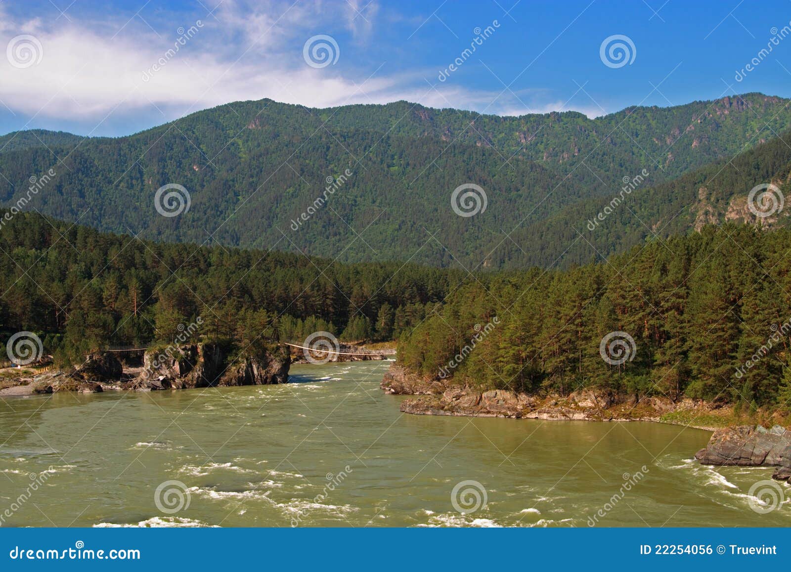Katun river stock photo. Image of sunny, cloudy, mountains - 22254056