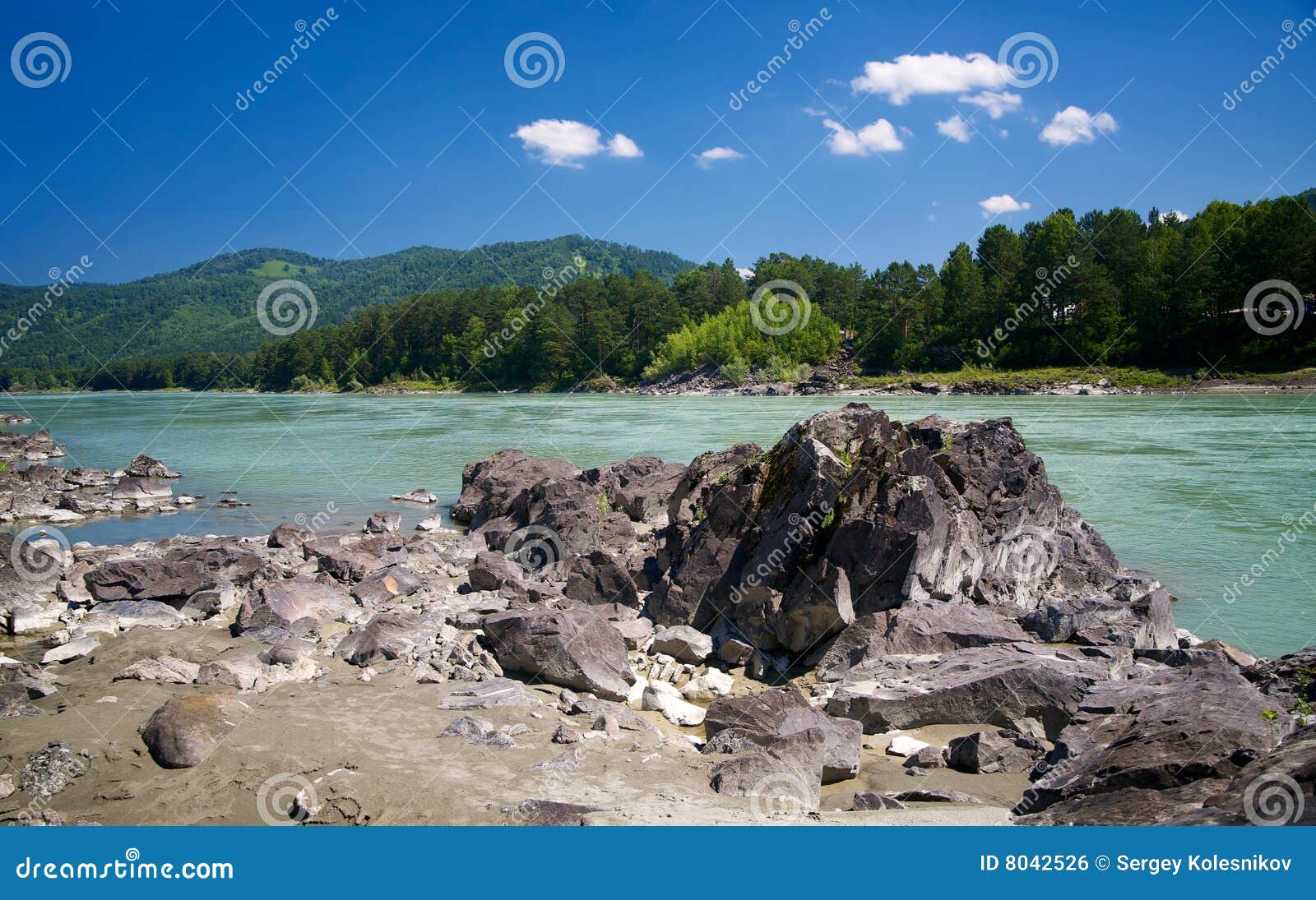 Katun river and mountains stock photo. Image of natural - 8042526