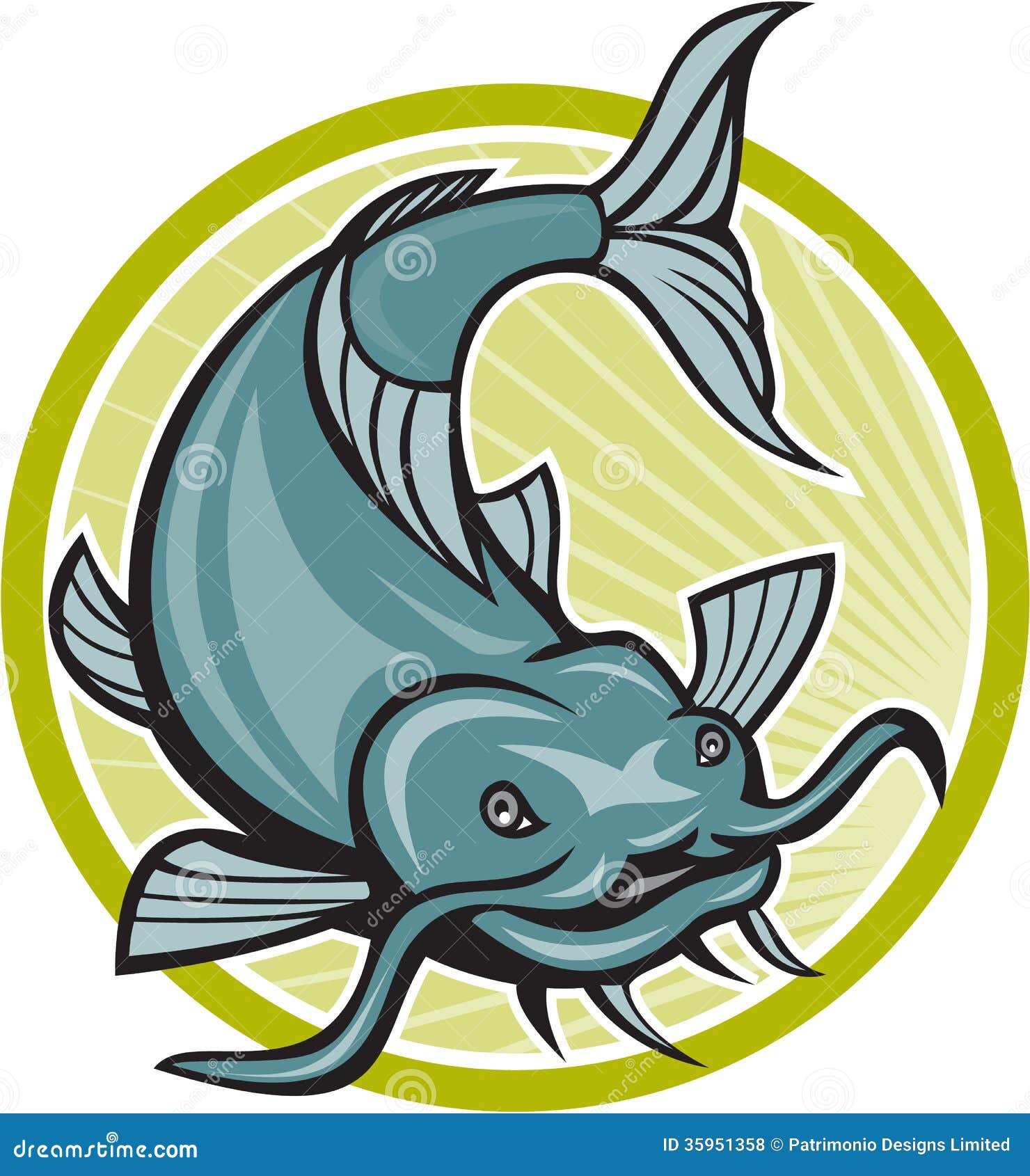 Katvis Het Aanvallen Cirkelbeeldverhaal Vector Illustratie ...