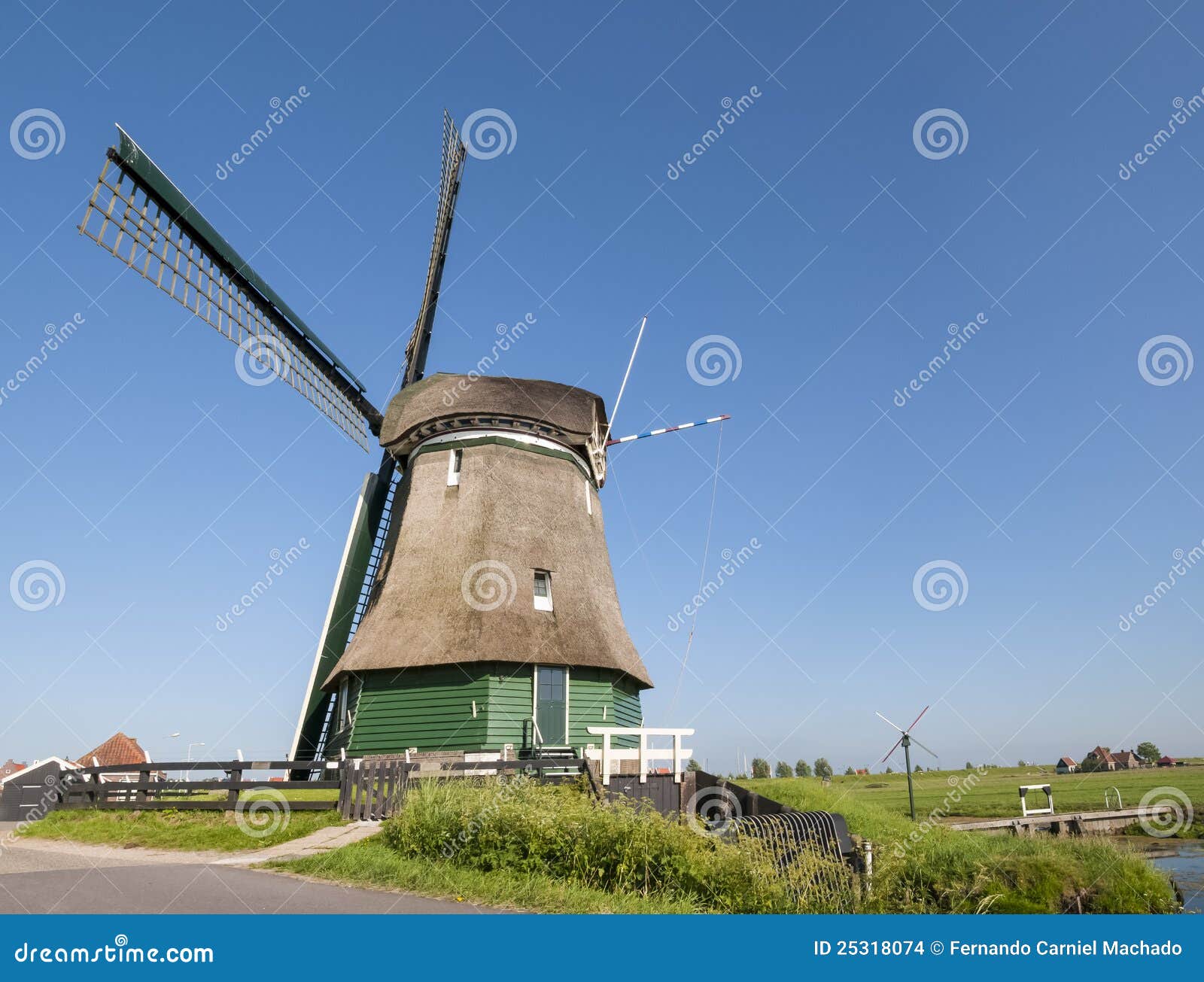 Katwoude Wind Mill, in Volendam Stock Photo - Image of village ...