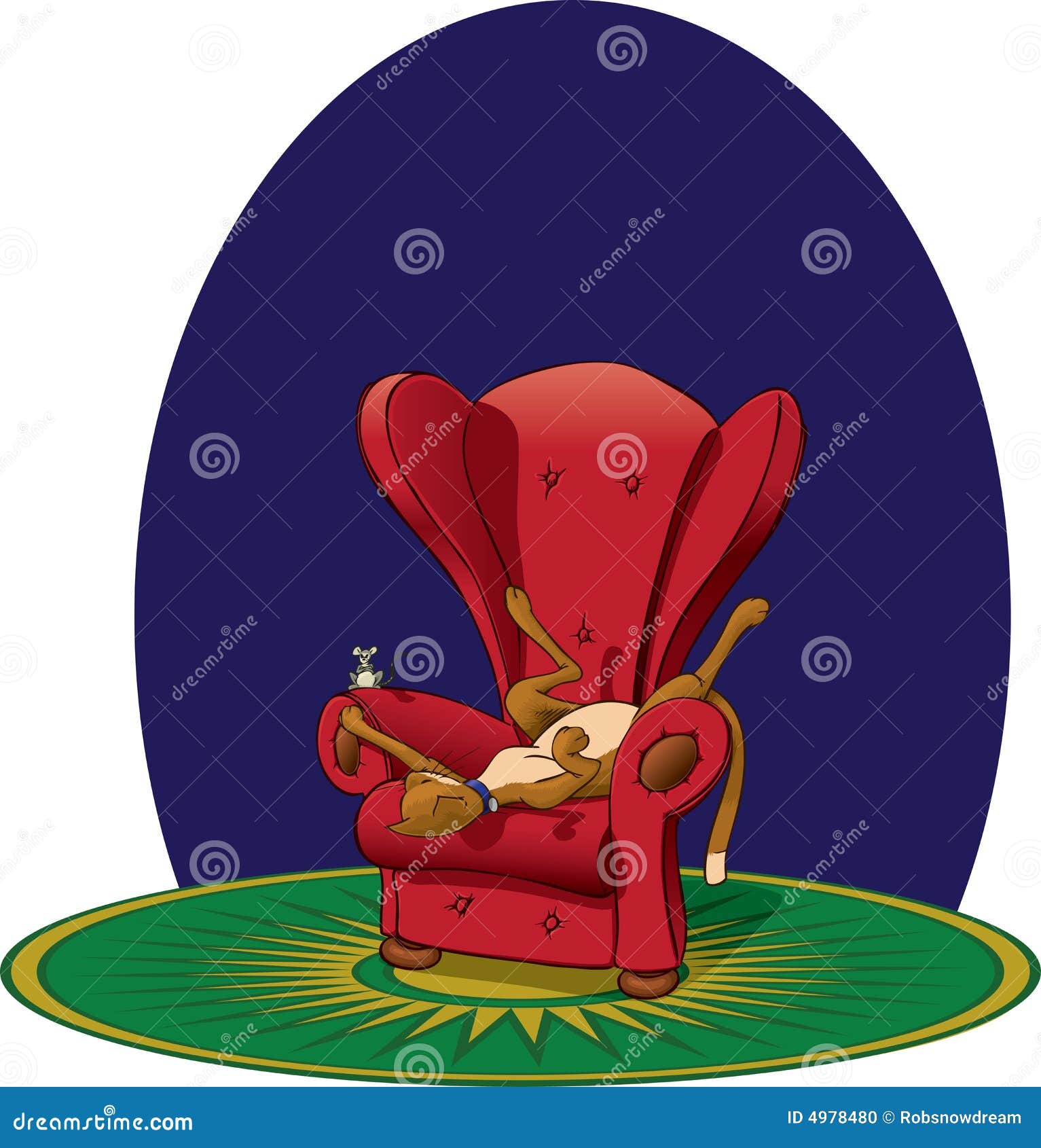 Katze im Stuhl vektor abbildung. Illustration von faul - 4978480