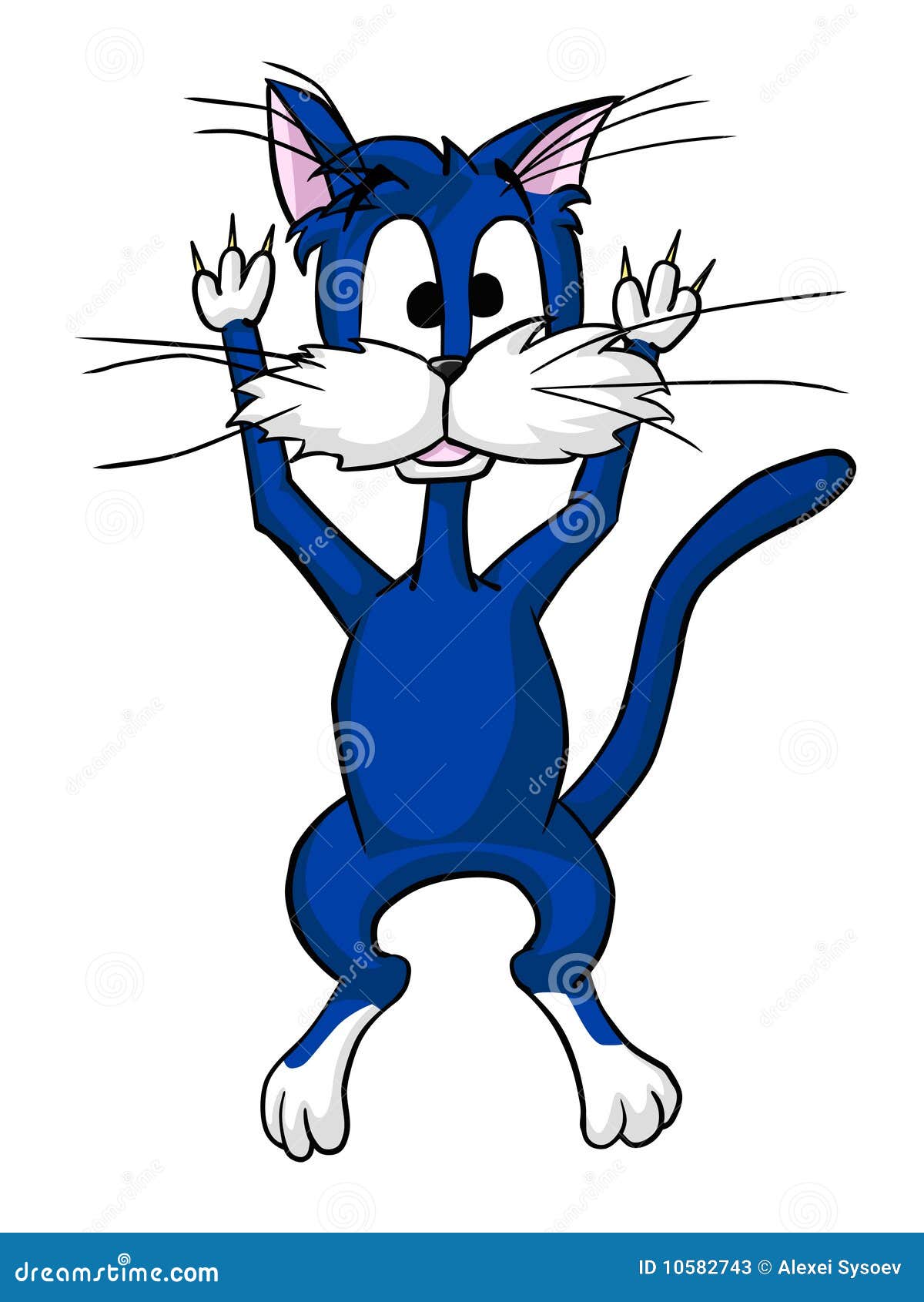 Katze Mit Den Angehobenen Tatzen Vektor Abbildung - Illustration von ...