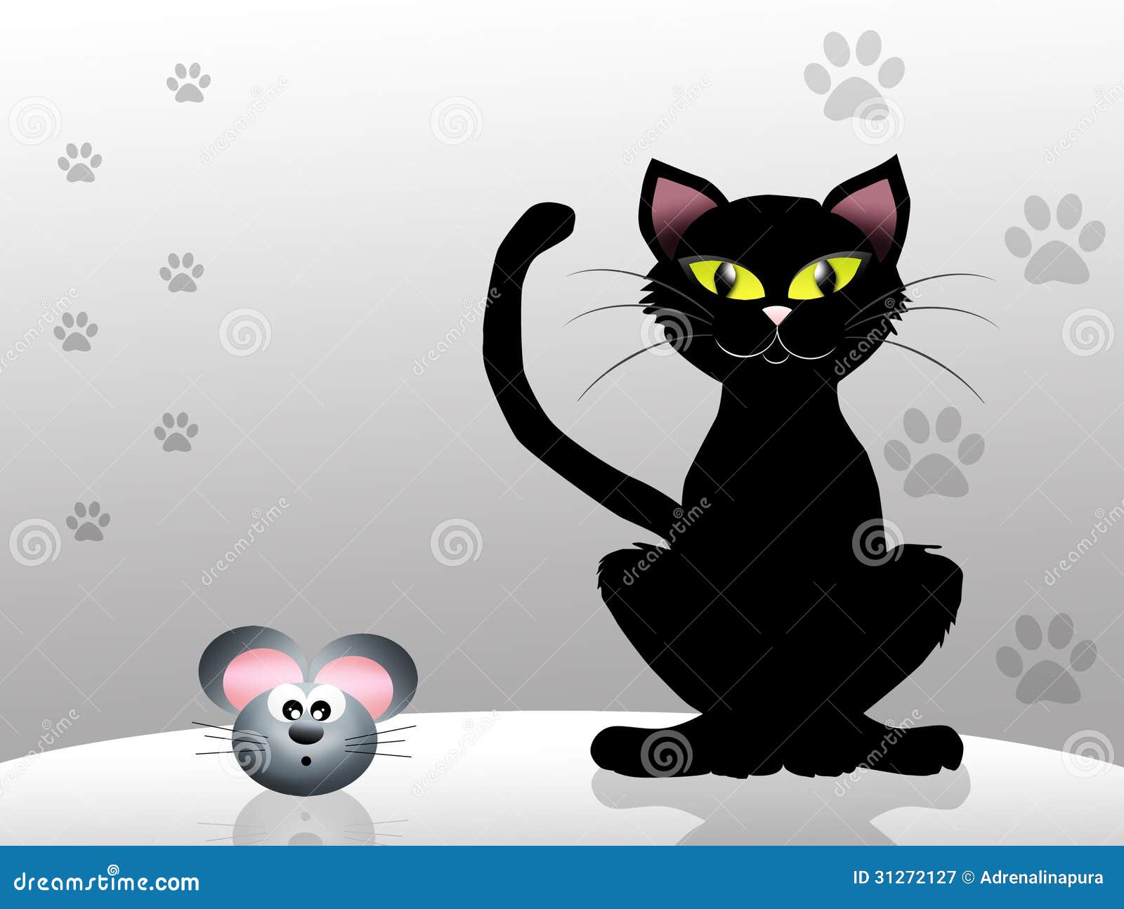 Katze und Maus stock abbildung. Illustration von übel - 31272127