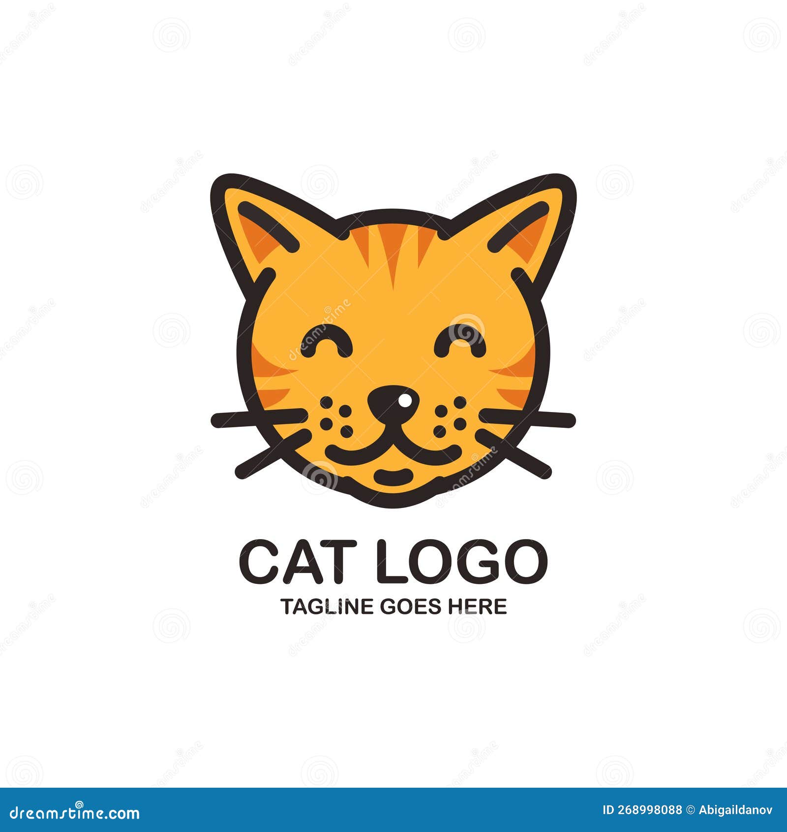 Katzenlogo vektor abbildung. Illustration von lustig - 268998088