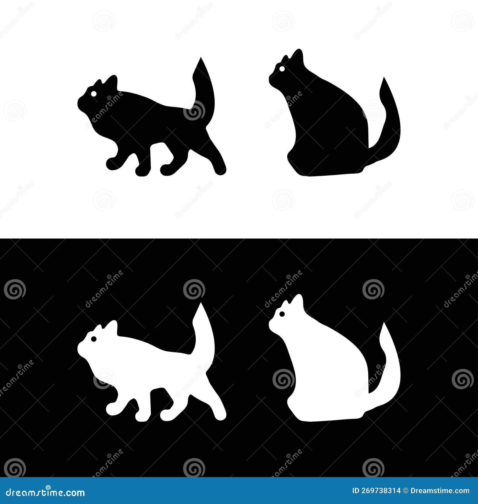 Katzenvektorlogo vektor abbildung. Illustration von getrennt - 269738314