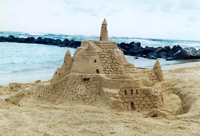 Kauai Sand Castle stock image. Image of blue, beach, play - 476463