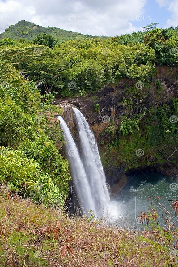 Kauai Waterfalls stock image. Image of flowing, rainforest - 992937