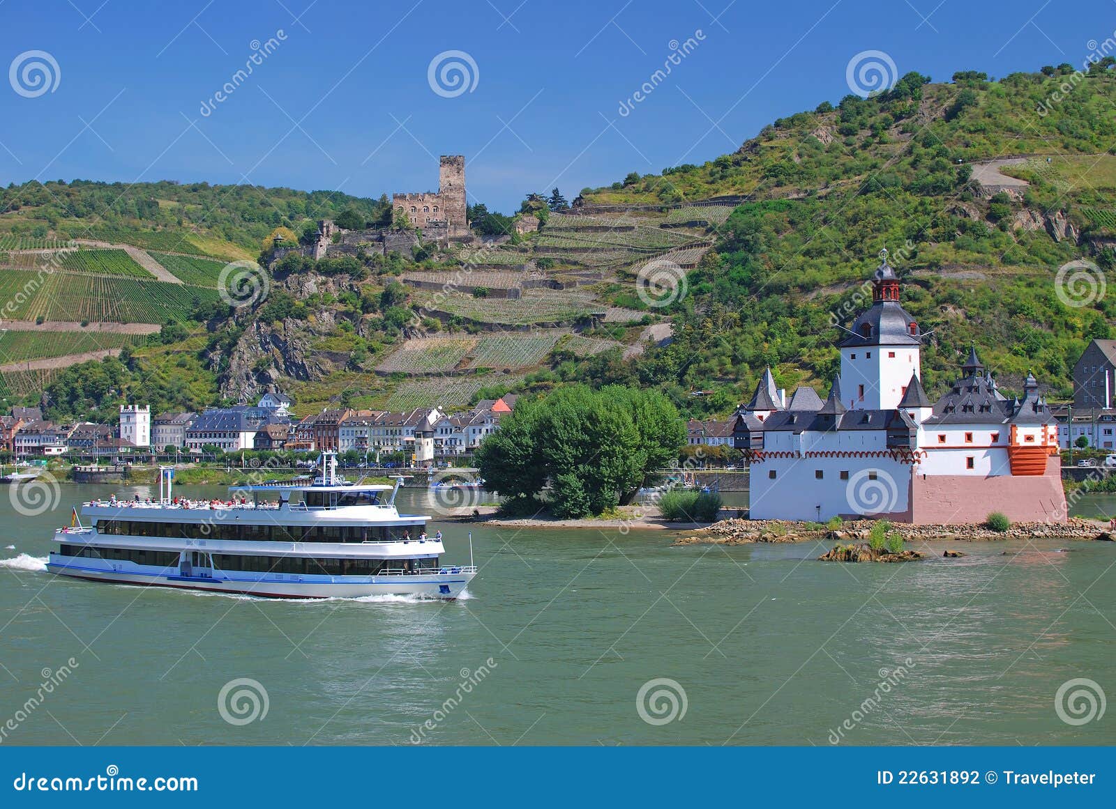 Kaub, Castillo, Valle Del Rin, Alemania Foto de archivo - Imagen de ...