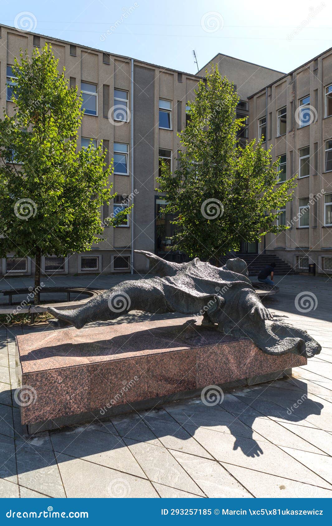 Kaunas, Lithuania AUGUST 16, 2023. Levitation Sculpture in the Square ...