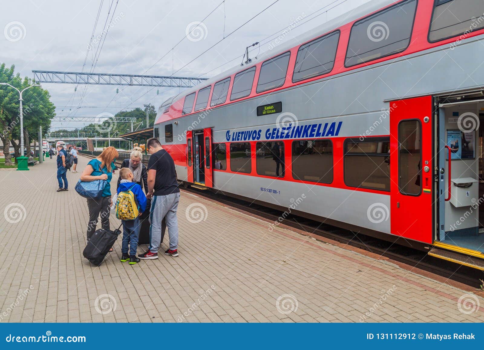 KAUNAS, LITHUANIA - AUGUST 16, 2016: Train at the Main Train Station in ...