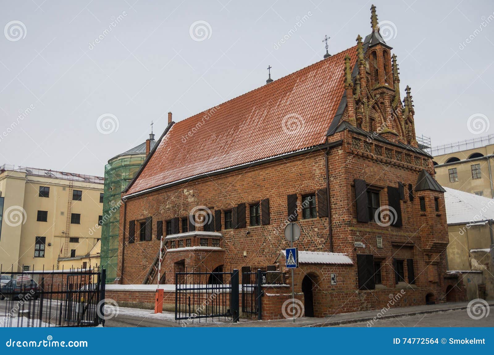 Kaunas, Lithuania - January 3, 2016: Brick Medieval the House of ... Kaunas, Lithuania - January 3, 2016: Brick Medieval the House of ...
