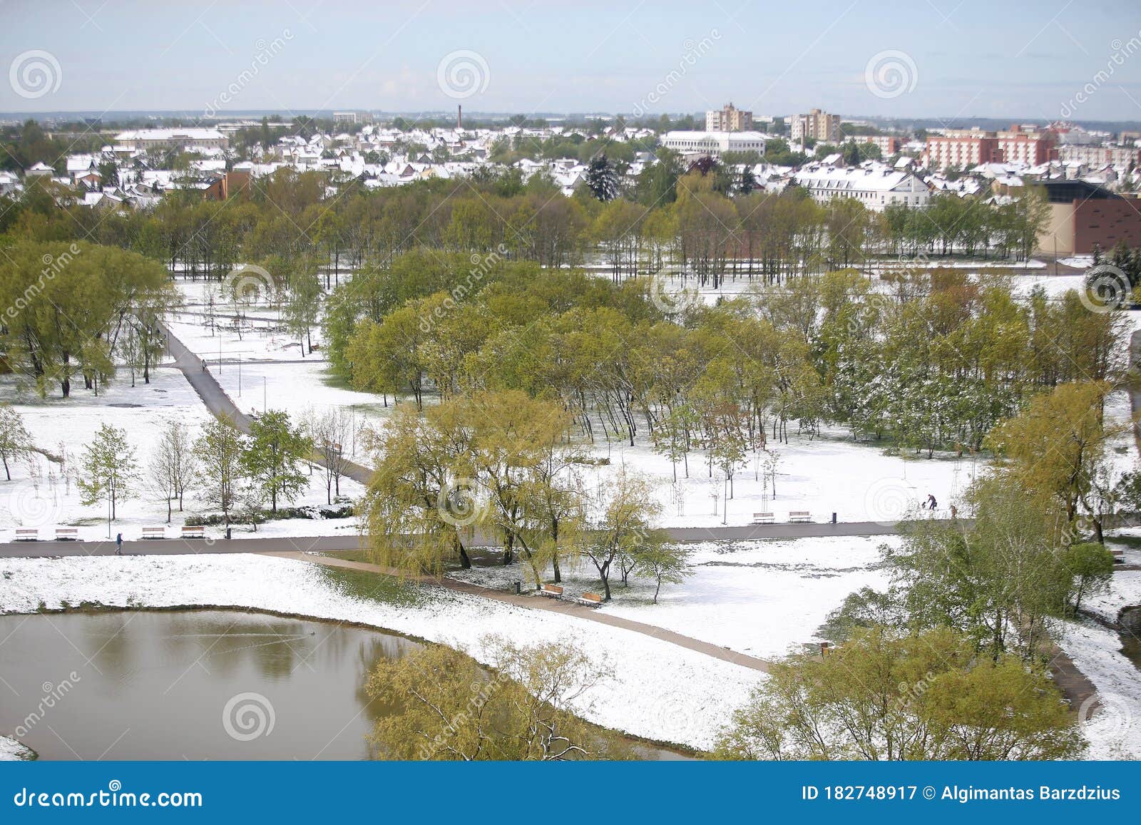 Kaunas Lithuania. Snow on May 12 Morning in Kaunas. Object Name:weather ...