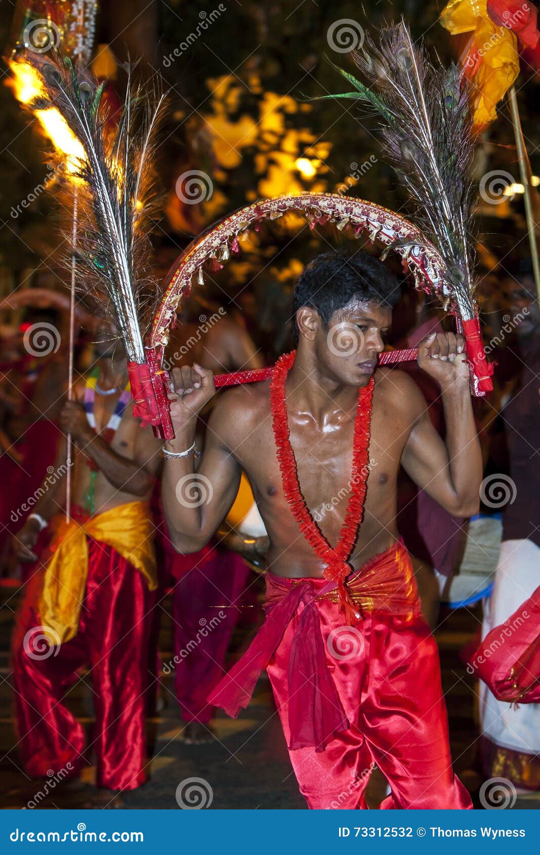 A Kavadi Dancer Performs through the Streets of Kandy during the Esala ...