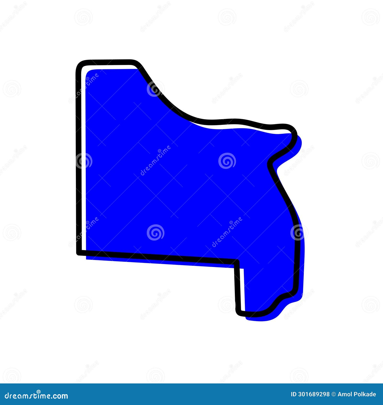 Kavango West Region of the Namibia Vector Map Design Stock Vector ...