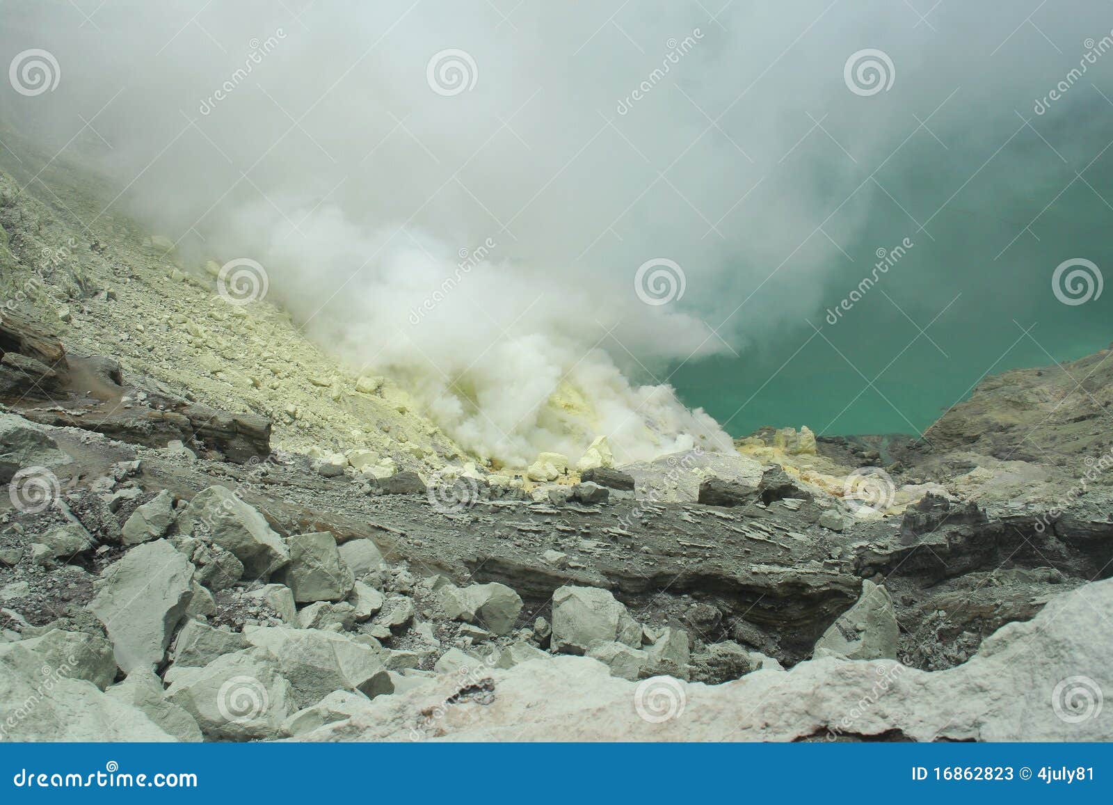 Kawah Ijen Volcano - East Java Stock Image - Image of poison, volcano ...