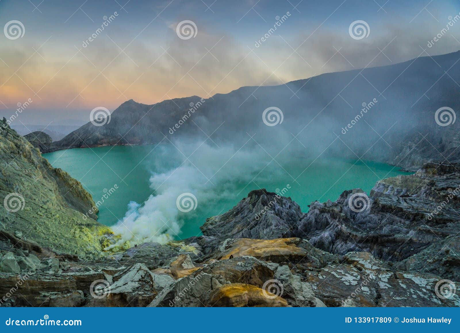 Kawah Ijen volcano on Java stock image. Image of icon - 133917809