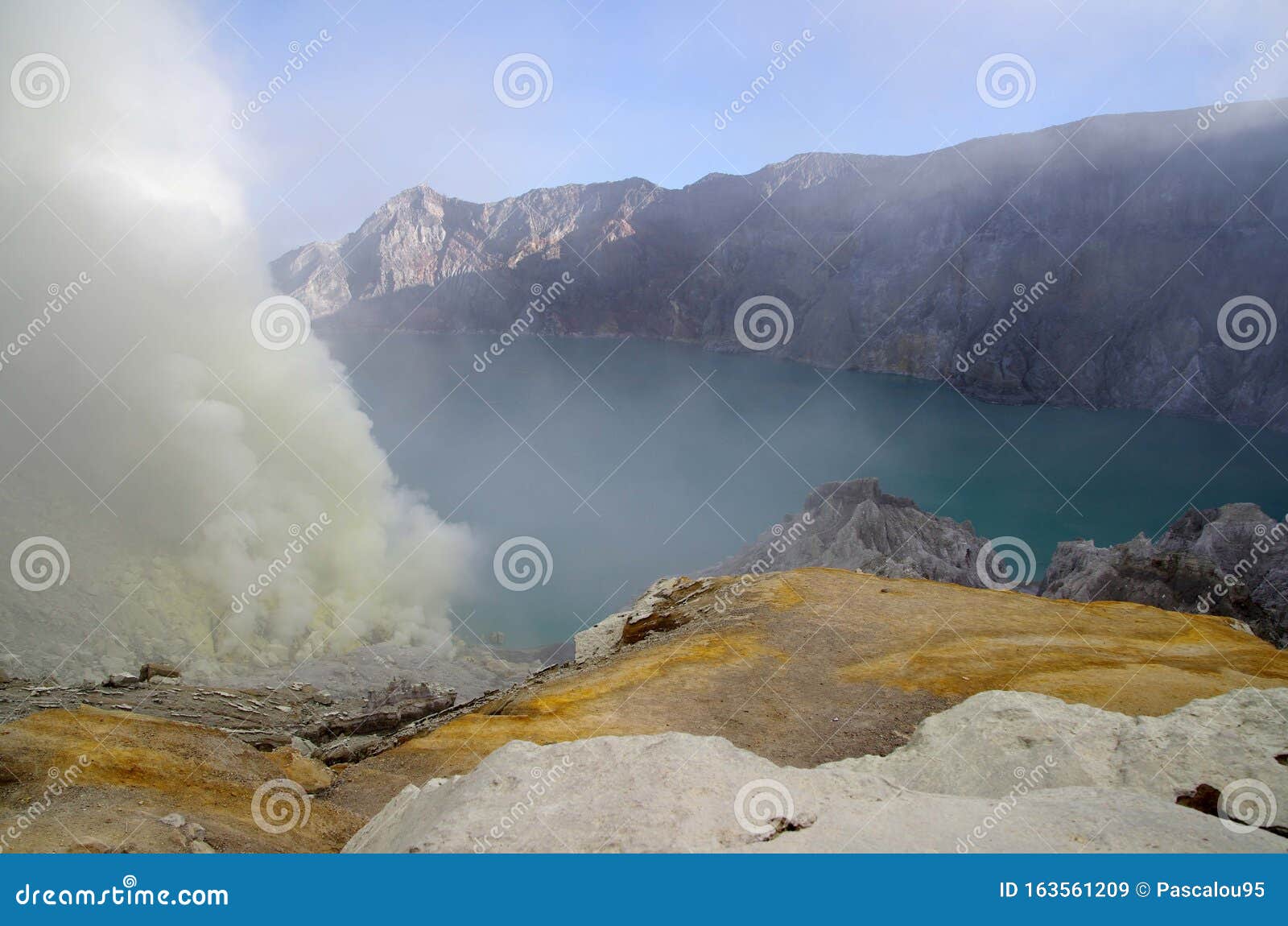 The Kawah Ijen Volcano on the Java Island in Indonesia Stock Image ...