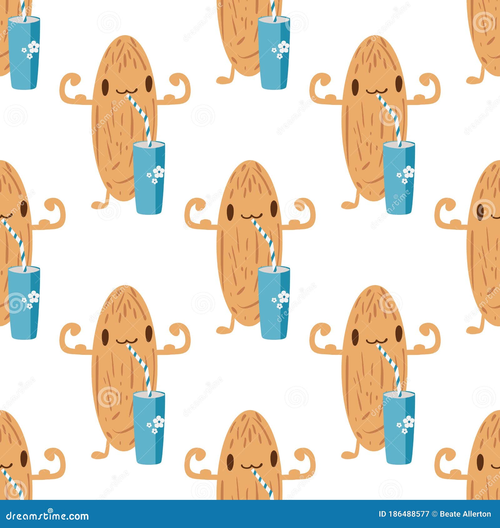 Kawaii Almond Milk Concept For Kids Healthy Drink Dairy Alternative ...