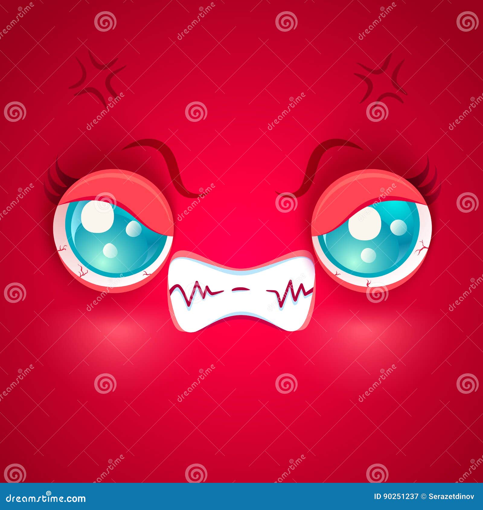 Kawaii Angry Tooth Character With Big Eyes On Transparent Background ...