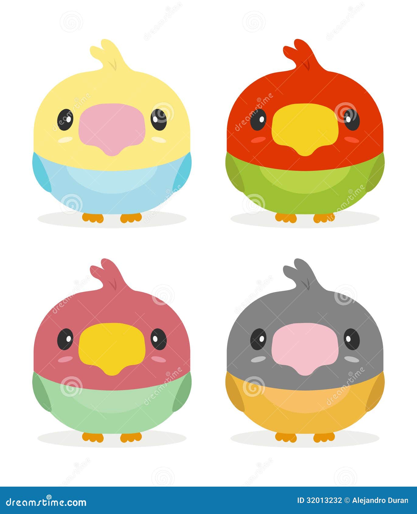 Kawaii birds stock vector. Illustration of baby, nice - 32013232