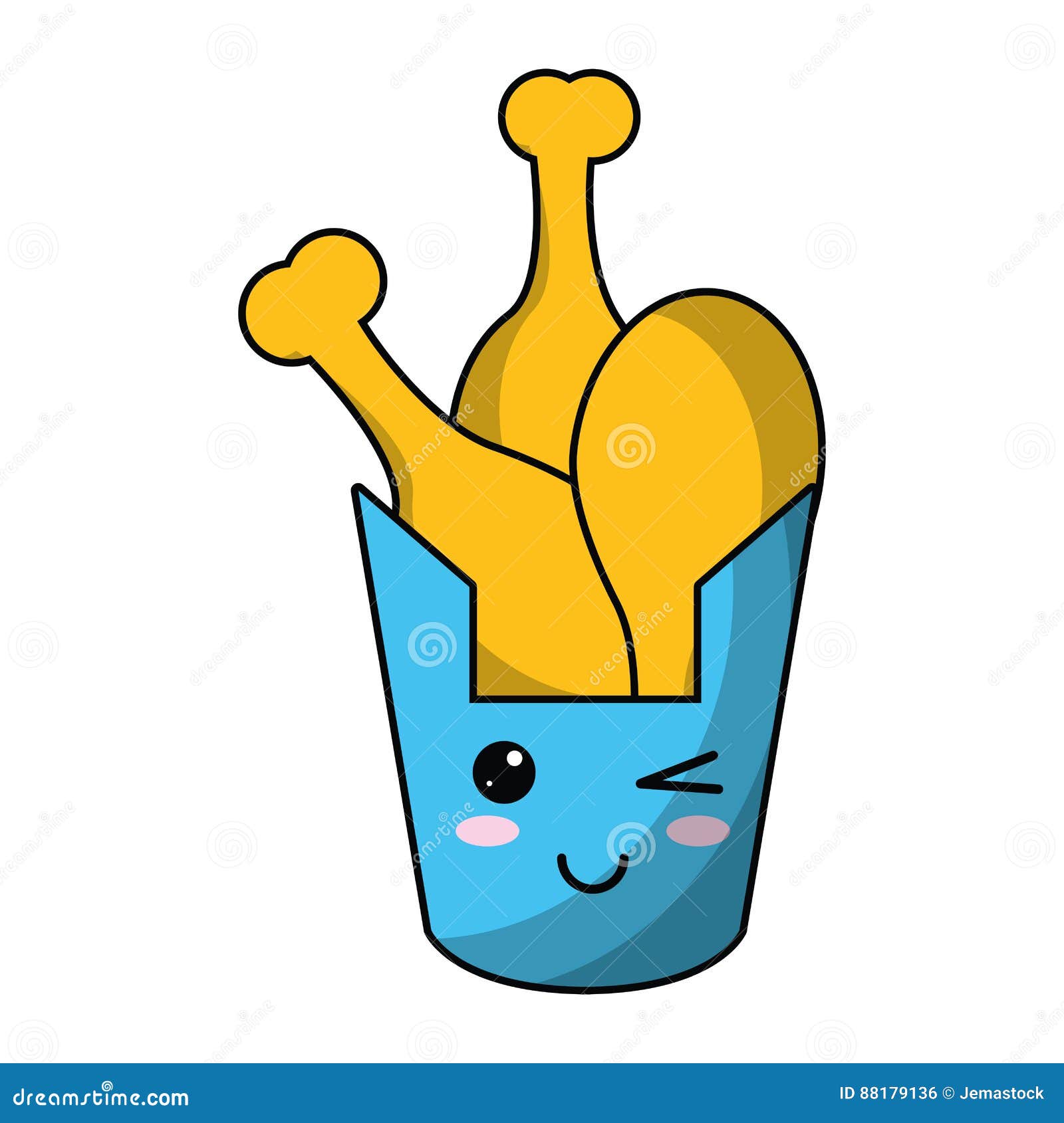 Bucket Of Fried Chicken Legs Pixel Art. 8 Bit Vector Illustration ...